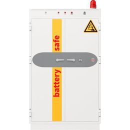 Batterietresor Phoenix Commander Pro BS1946K, 569 l, VDMA 24994:2024-08, 4 Fachb&ouml;den, Zylinderschloss, B 1125 x T 710 x H 1910 mm, Stahl, signalwei&szlig; RAL 9003