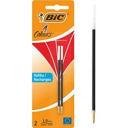 BIC 4 Colours Original Nachf&uuml;llminen, mittlere Spitze, Rot, 2er Pack