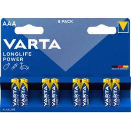 Varta Batterien Longlife Power, Spannung 1,5 V, besonders langlebig, Micro AAA, 8 St&uuml;ck