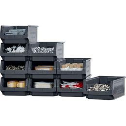 Sch&auml;fer Shop Sichtlagerkasten SSI Sch&auml;fer Serie FLEXI LF 532, recycelter Kunststoff, L 500 x B 312 x H 200 mm, 23,5 l, eisengrau, 10 St&uuml;ck