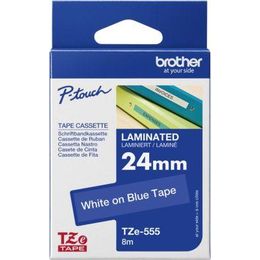 Brother Schriftbandkassette TZe-555, 24 mm, blau/wei&szlig;