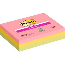 Post-it&reg; Haftnotizen Super Sticky Meeting Notes 8670-3SS-EU, B 203 x T 153 mm, PEFC&reg;-Papier, farbig, 3 Bl&ouml;cke, 70 Blatt/Block