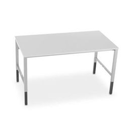 Sch&auml;fer Shop Sch&auml;fer Shop Pure Arbeitstisch AST31, manuell h&ouml;henverstellbar, Melaminplatte, 4-Fu&szlig;, bis 500 kg, B 1500 x T 800 x H 800-1030 mm, lichtgrau/lichtgrau