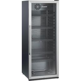 Severin Flaschenk&uuml;hlschrank , 237 l Netto, Schloss, LED-Innenbeleuchtung, Metallablagen, B 545 x H 1410 x T 540 mm, Schwarz