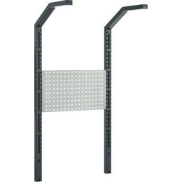 Sch&auml;fer Shop Sch&auml;fer Shop Pure Tischaufbau f&uuml;r Arbeitstische AST31, 2 x Aufbaus&auml;ulen, 1 x Lochwand, B 750 x H 1615 mm, Stahl, anthrazitgrau/lichtgrau