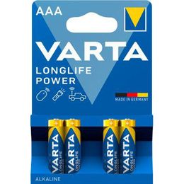 Varta Batterien Longlife Power, Spannung 1,5 V, besonders langlebig, Micro AAA, 4 St&uuml;ck
