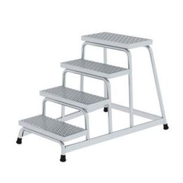 Munk Arbeitspodest, Aluminium, verschwei&szlig;te Rohrkonstruktion, Stufen R 13, Trittfl&auml;che 550 x 300 mm, max. 150 kg, 4 Stufen
