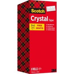 Sparset Klebeband Scotch&reg; Crystal, 8 Rollen, L 33 m x B 19 mm, &Oslash; 26 mm