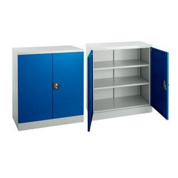 Sch&auml;fer Shop 2er-Set Sch&auml;fer Shop Select Stahlschrank, 2OH, B 916 x T 422 x H 1000 mm, lichtgrau/enzianblau