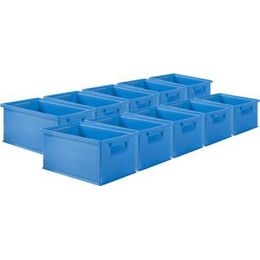 Sch&auml;fer Shop Stapelkasten SSI Sch&auml;fer 14/6-3, Polypropylen, Inhalt7 l, blau, 10 St&uuml;ck