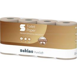 satino Toilettenpapier PureSoft, 2-lagig, mit Pr&auml;gung, L 44 m x B 94 mm, 100 % Recycling-Karton, soft beige, 8 x 400 Blatt