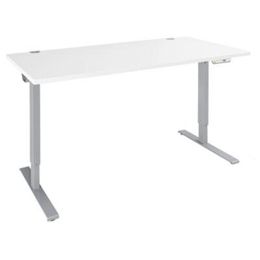 Sch&auml;fer Shop Sch&auml;fer Shop Genius Schreibtisch AERO FLEX, elektrisch h&ouml;henverstellbar, Rechteck, T-Fu&szlig;, B 1200 x T 800 x H 620-1280 mm, wei&szlig;/wei&szlig;alu
