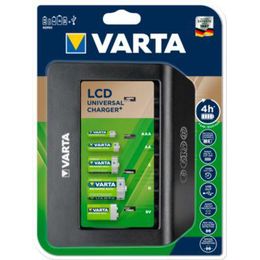 Batterieladeger&auml;t Varta LCD Universal Charger, f&uuml;r 4 x Mignon AA/Micro AAA/C/D oder 1 x 9 V Akku, 1 x USB, LCD-Anzeige