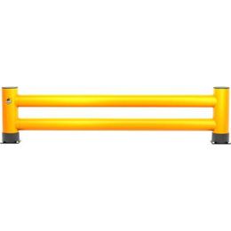 Ampere Doppel-Rammschutzplanke Rack-Mammut&reg;, Kunststoff, L 2500 x H 600 mm, verkehrsgelb