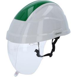 Arbeits-Schutzhelm mit Gesichtsschutz, gr&uuml;n