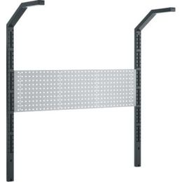 Sch&auml;fer Shop Sch&auml;fer Shop Pure Tischaufbau f&uuml;r Arbeitstische AST31, 2 x Aufbaus&auml;ulen, 1 x Lochwand, B 1500 x H 1615 mm, Stahl, anthrazitgrau/wei&szlig;aluminium