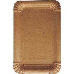 Pappteller Papstar Pure, Einweg, eckig, 130 x 200 mm, lebensmittelecht, FSC&reg;-zertifiziert & kompostierbar, braun, 250 St&uuml;ck