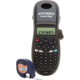 Dymo Beschriftungsger&auml;t LetraTag&reg; 100H, 1/2-zeiliger Thermodirektdruck, f&uuml;r Etikettenrollen mit B 12 mm, LC-Display, inkl. Etiketten-Kassette, schwarz
