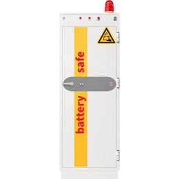 Batterietresor Phoenix Commander Pro BS1945K, 307 l, VDMA 24994:2024-08, 4 Fachb&ouml;den, Zylinderschloss, B 690 x T 710 x H 1910 mm, Stahl, signalwei&szlig; RAL 9003