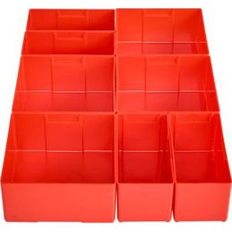 Einsatzkasten Set f&uuml;r Sch&auml;fer Shop Pure Schubladenblock 411, 8-teilig, ABS-Kunststoff, rot