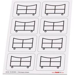 Taktische Zeichen Taktifol Fahrzeuge, rechteckig, selbsthaftend, beschriftbar, trocken abwischbar, L 46 x B 32 mm, schwarz, 8 Zeichen