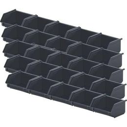Sch&auml;fer Shop SSI Sch&auml;fer Sichtlagerkasten Serie ENTRY 110, Kunststoff, L 92 x B 102 x H 51 mm, 0,26 L, schwarz, 25 St&uuml;ck
