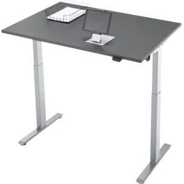Schreibtisch, elektrisch h&ouml;henverstellbar, Rechteck, T-Fu&szlig;, B 1200 x T 800 x H 720-1200 mm, graphit/silber
