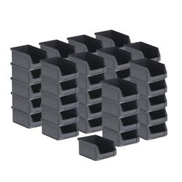 Sch&auml;fer Shop SSI Sch&auml;fer Sichtlagerkasten Serie ENTRY 211, Kunststoff, L 168 x B 103 x H 76 mm, schwarz, 50 St&uuml;ck