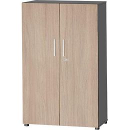 Sch&auml;fer Shop Sch&auml;fer Shop Select Schrank SET UP, 4 OH, abschlie&szlig;bar, B 800 x T 420 x H 1514 mm, graphit/eiche