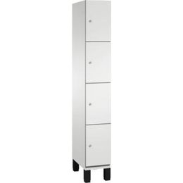 C+P Schlie&szlig;fachschrank Cambio, 1 Abteil, 4 F&auml;cher, auf F&uuml;&szlig;en, B 300 x T 525 x H 1980 mm, lichtgrau