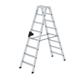 Munk Aluminium-Stufen-Stehleiter, Rechteckrohr-Holme, konische Holmf&uuml;hrung, nivello&reg; Leiterschuhe, ergo-pad&reg; Griffzone, bis 150 kg, 16 Stufen