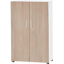 Sch&auml;fer Shop Sch&auml;fer Shop Select Schrank SET UP, 4 OH, abschlie&szlig;bar, B 800 x T 420 x H 1514 mm, wei&szlig;/eiche