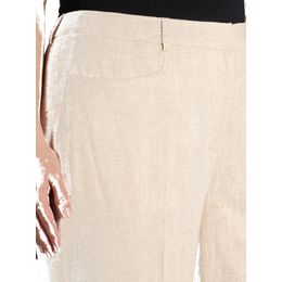 sheego Gro&szlig;e Gr&ouml;&szlig;en Leinenhose mit Lurexfaden, champagner-goldfarben, Gr&ouml;&szlig;e 50 - Damen