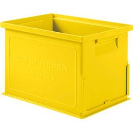 Sch&auml;fer Shop Stapelkasten Serie 14/6-3 S, aus Polypropylen, mit Griffmulde, Inhalt 9,3 L, gelb