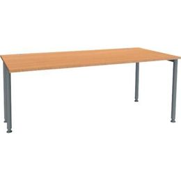 Sch&auml;fer Shop Sch&auml;fer Shop Genius Schreibtisch MODENA FLEX, Breite 1800 mm, einseitig verk&uuml;rzt, Buche/anthrazit