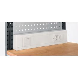 Sch&auml;fer Shop Sch&auml;fer Shop Pure Energieleiste f&uuml;r AST31 Tischaufbau mit H 1615 mm, anschlussfertig, 2 x Steckdosen, 1 x Schalter, B 630 x T 60 x H 100 mm, Kunststoff, lichtgrau