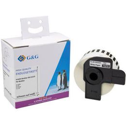 G&G Endlosetiketten G&G, kompatibel zu Brother DK-22225, selbstklebend, Thermopapier, wei&szlig;, 1 Rolle mit B 38 mm x L 30,48 m