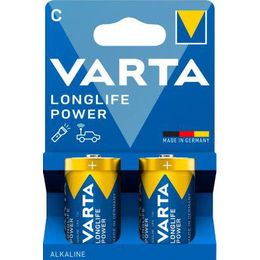 Varta Batterien Longlife Power, Spannung 1,5 V, besonders langlebig, Baby C, 2 St&uuml;ck