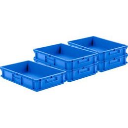 Sch&auml;fer Shop Euro Box SSI Sch&auml;fer EF 6120, 23,3 l, Durchfassgriff, Polypropylen, blau, 5 St&uuml;ck