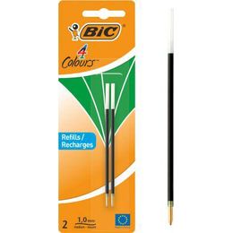 BIC 4 Colours Original Nachf&uuml;llminen, mittlere Spitze, Gr&uuml;n, 2er Pack