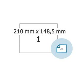 Blattetiketten Herma 58103, permanenthaftend, besonders stark haftend, wetterfest, bedruckbar, B 210 x H 148,5 mm, PE-Folie, wei&szlig;, 500 St&uuml;ck/500 Blatt