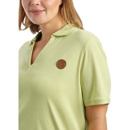 sheego Gro&szlig;e Gr&ouml;&szlig;en Poloshirt mit V-Ausschnitt, pistazie, Gr&ouml;&szlig;e 48/50 - Damen
