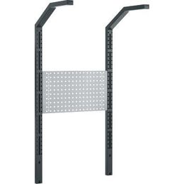 Sch&auml;fer Shop Sch&auml;fer Shop Pure Tischaufbau f&uuml;r Arbeitstische AST31, 2 x Aufbaus&auml;ulen, 1 x Lochwand, B 750 x H 1615 mm, Stahl, anthrazitgrau/wei&szlig;aluminium