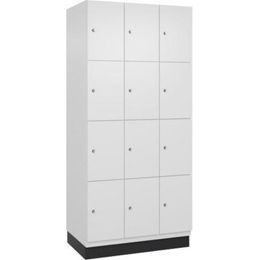 C+P Schlie&szlig;fachschrank Cambio, 3 Abteile, 12 F&auml;cher, mit Sockel, B 900 x T 525 x H 1980 mm, verkehrswei&szlig;
