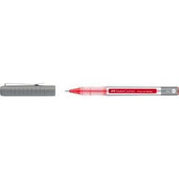 Faber-Castell Faber Castell Tintenroller Free Ink Fine, Schreibfarbe rot, Strichst&auml;rke 0,7 mm, mit Sichtfester und Metallclip, Recycling-Kunststoff, 1 St&uuml;ck