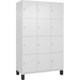 C+P Schlie&szlig;fachschrank Cambio, 3 Abteile, 12 F&auml;cher, auf F&uuml;&szlig;en, B 1200 x T 525 x H 1980 mm, verkehrswei&szlig;