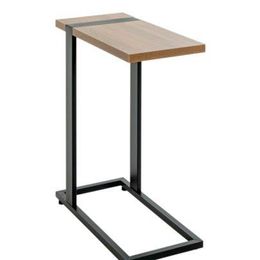 HAKU Beistelltisch, Stahlrohr pulverbeschichtet, Ablage Spanplatte, B 240 x T 490 x H 640 mm, Eiche/schwarz