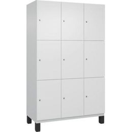 C+P Schlie&szlig;fachschrank Cambio, 3 Abteile, 9 F&auml;cher, auf F&uuml;&szlig;en, B 1200 x T 525 x H 1980 mm, verkehrswei&szlig;