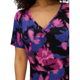 sheego by Joe Browns sheego Gro&szlig;e Gr&ouml;&szlig;en Jerseykleid mit leuchtendem Blumenmuster, schwarz-pink-gemustert, Gr&ouml;&szlig;e 52 - Damen