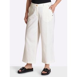 sheego Gro&szlig;e Gr&ouml;&szlig;en Leinenhose mit Pailletten an den Taschen, ecru, Gr&ouml;&szlig;e 58 - Damen